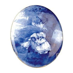Doulton Burslem 'Blue Children' Oval Plaque - Royal Doulton - Ceramics
