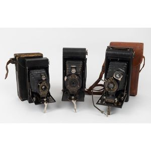 Vintage Kodak Vertical-Folding Cameras Collection with Matching Cases ...
