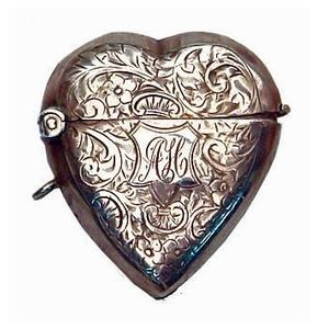 Engraved Heart-Shaped Silver Vesta Case 1912 - Smoking Accessories ...