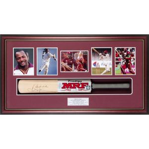 Brian Lara Signature Cricket Bat and Action Photos Display - Sporting ...