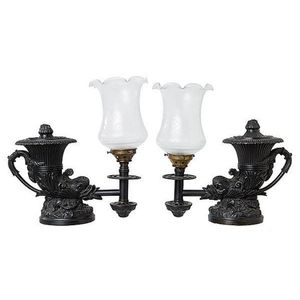 Bronze Dolphin Head Colza Lamps with Electricity Fittings - Ceiling and ...