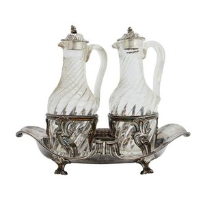 18th Century French Silver Cruet Stand with Rocaille Supports ...
