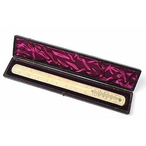 Antique Ivory Thermometer, Ruler, and Letter Opener Set - Barometers ...