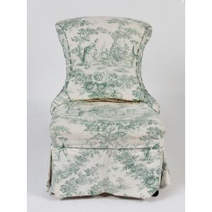 Green Toile Vintage Bedroom Chair - Seating - Singles/Pairs/Threes of ...