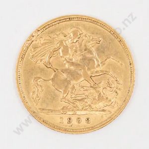 1908 Half Gold Sovereign Coin - Rare and Valuable Collectible - Coins ...