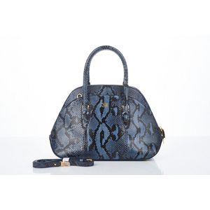 Bugatti Snakeskin Handbag with Gold Hardware and Detachable Strap ...