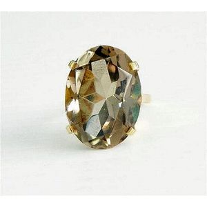 Smokey Quartz Ring in 9ct Gold - 10g - Rings - Jewellery