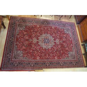 Dark Red Wool Rug - 350 x 250 cm - Rugs & Carpets - Textiles & Fabrics