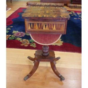 Regency Sewing Table with Exotic Wood Inlay - Tables - zOther - Furniture