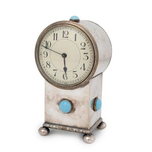 Arts & Crafts Pewter Clock with Ruskin Stones, Circa 1900 - Pewter ...