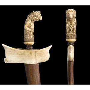 Java Kris with Demon Hilt and Elephant Decoration - Zother - Tribal