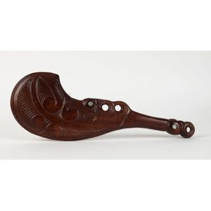 Wahaika Maori Club with Carved Wood and Paua Shell - New Zealand Maori ...