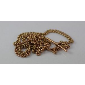 48g 9ct Rose Gold Fob Chain with T-Bar - 74cm - Necklace/Chain - Jewellery