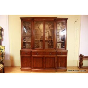 Fluted Pilaster Bookcase with Dentil Moulded Pediment - Bookcases ...