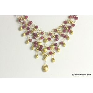 Gilded Ruby Chandelier Necklace - Necklace/Chain - Jewellery