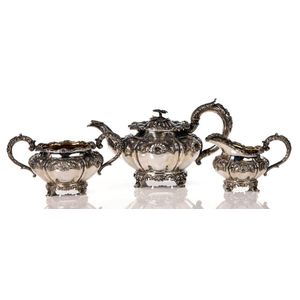 Georgian Silver Tea Set with Convolvulus Flowers - Tea & Coffee ...