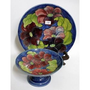 Moorcroft Floral Plate and Comport Set - Moorcroft - Ceramics