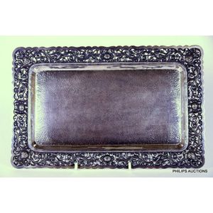 Javanese Yogya Silver Tray with Lotus Motifs - Trays, Salvers, Waiters ...