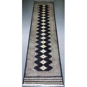 Black-toned Middle Eastern wool hall runner - 300x80cm - Rugs & Carpets ...