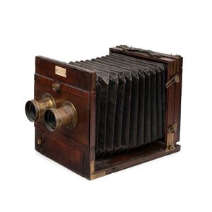 Vintage Plate Stereo Tailboard Camera with Twin Brass Lenses ...