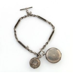 Antique Sterling Silver Fob Chain, Pocket Watch Case, Sovereign ...