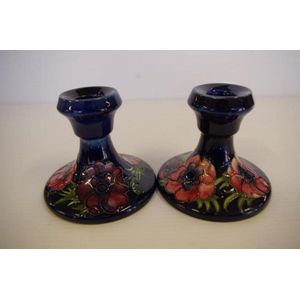 Moorcroft Anenome Candlesticks, 9cm High - Moorcroft - Ceramics