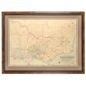 1856 Map of Victoria Colony: Boundaries, Counties, Gold Fields ...