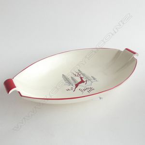 Crown Devon Leaping Red Deer Oval Dish - Crown Devon - Ceramics