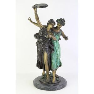 Fluted Pedestal Maidens with Tambourine Statue - Figures/Groups ...