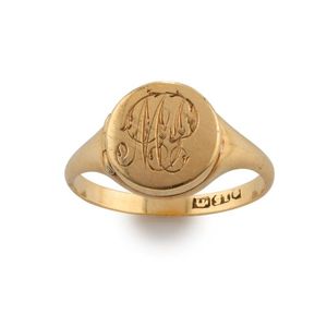 Antique 15ct Gold Signet Ring with Locket and Portrait - Rings - Jewellery