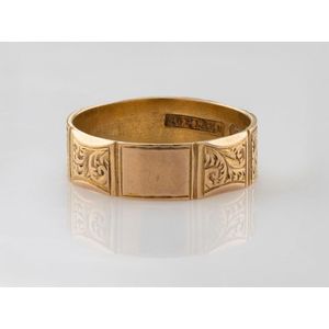 Victorian 15ct Gold Band by John Rowland, Melbourne, Engraved - Rings ...