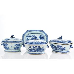 Qianlong Period Blue and White Tureens and Dish Set - Ceramics ...