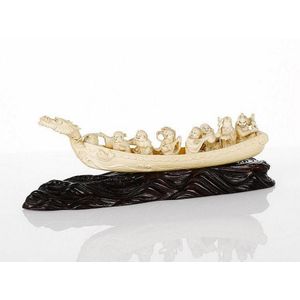 Carved Chinese ivory boats - price guide and values