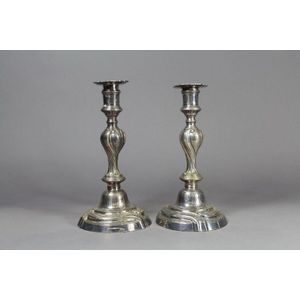Antique French Silver Plate Candlesticks (Pair) - Candelabra ...