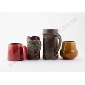 Crown Lynn Vase and Barry Ball Mug Set (4) - New Zealand Potters ...