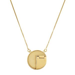 Italian geometric bone pendant in 18ct gold, signed Elthon - Pendants ...