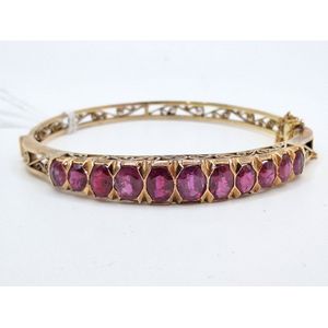 Antique 15ct Ruby Line Bracelet and Rose Gold Bangle - Bracelets ...