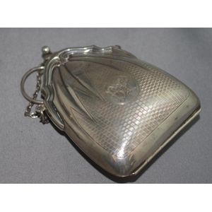1914 Birmingham Hallmarked Silver Purse with Finger Carrier - Handbags ...