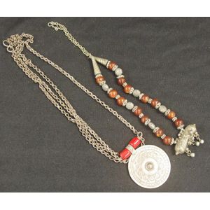 Middle Eastern Omen & Silver Plate Necklaces with Cornelian Beads ...