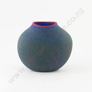 Garry Nash Green Glass Vase, Incised Mark, Dated '99, 20cm - New ...