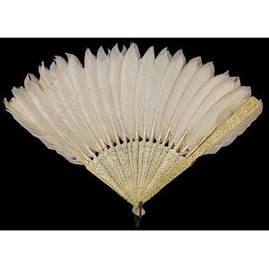 Chinese Ivory Fan with Rural Carvings - Zother - Oriental