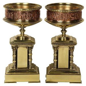 19th Century Roman-inspired Brass Garnitures - Brass - Metalware