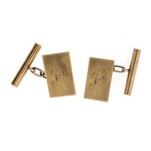 Monogrammed 9ct Gold Cuff Links, 4.3g - Cufflinks & Studs - Jewellery