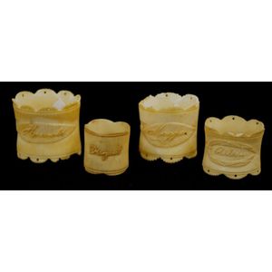 Carved Ivory Napkin Rings with Names - Zother - Household Objects