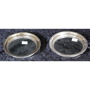 Birmingham Hallmarked Silver Coasters by W I Broadway & Co - Wine ...