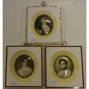 German Miniature Portraits in Ornate Frames - Miniatures & Silhouettes ...