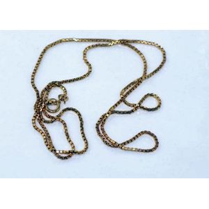 9ct Gold Box Chain Necklace - 61cm Length - Necklace/Chain - Jewellery