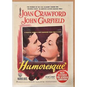 'Humoresque' 1947 Film Poster with Crawford and Garfield - Movie ...