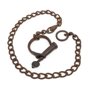Convict era handcuff with lead chain and original key - Convict Relics ...