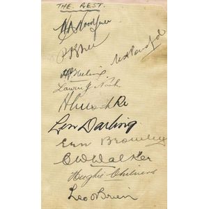 1933 NSW Testimonial Autograph Page with 11 Signatures - Sporting ...